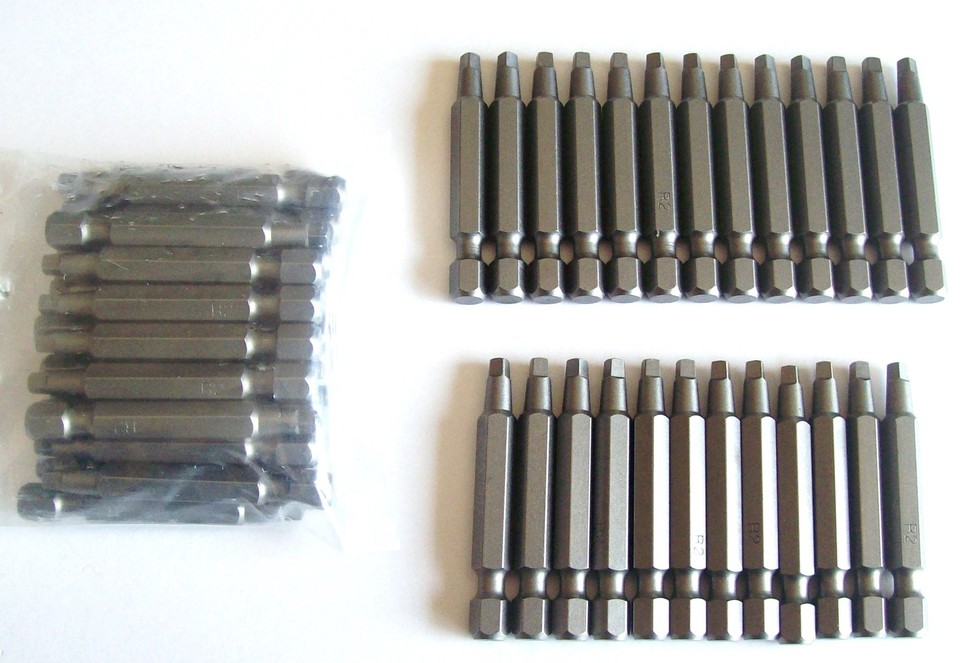 50 GOLIATH INDUSTRIAL 2" ROBERTSON R2 SQUARE SCREW DRIVER DRILL BITS ...