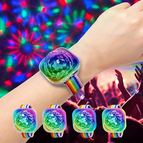 Rechargeable Disco Ball Bracelet Party Lights Musical Control Disco ...