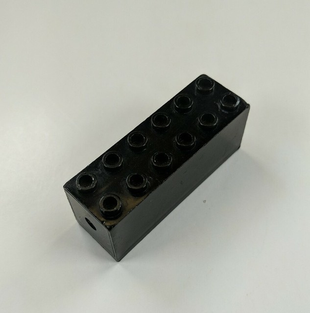 6 LEGO Weighted Brick 2x2x6 Train Boat Weight Bottom Black Dimple End ...