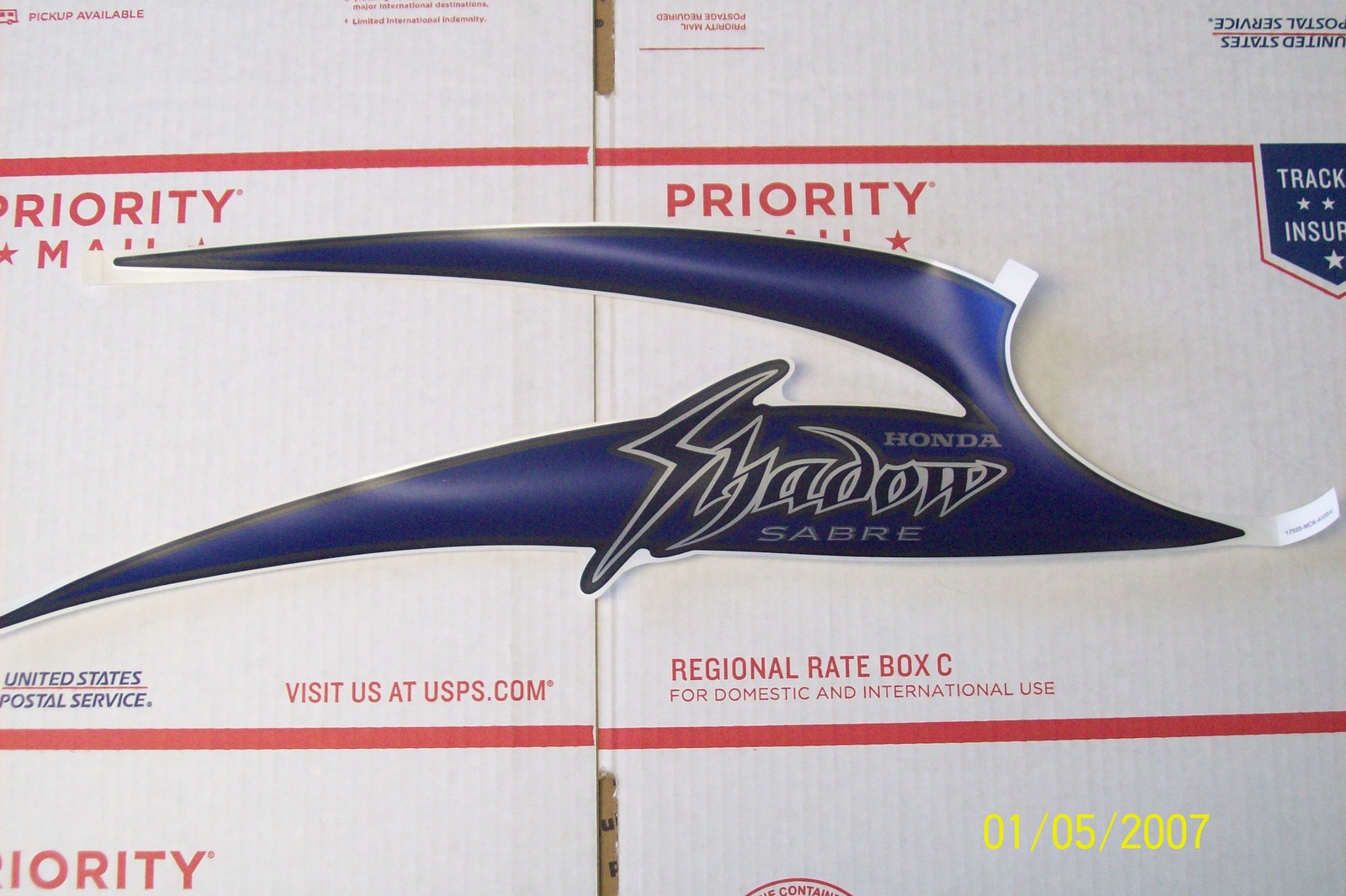 HONDA SHADOW SABRE RIGHT FUEL TANK Decal 17535-MCK-A10ZA Graphic ...