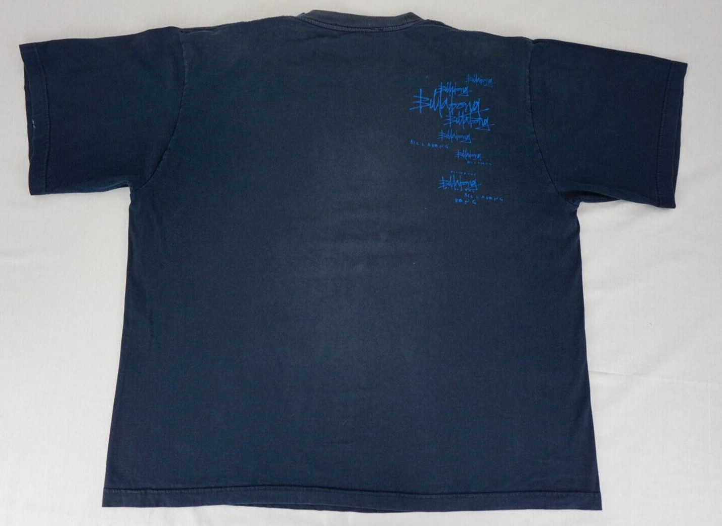 Y2K Billabong graffiti tags navy blue shirt tagged 2X… - Gem
