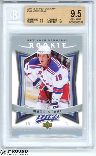 Marc Staal RC BGS 9.5: 2007-08 Upper Deck MVP Rookie Card | eBay