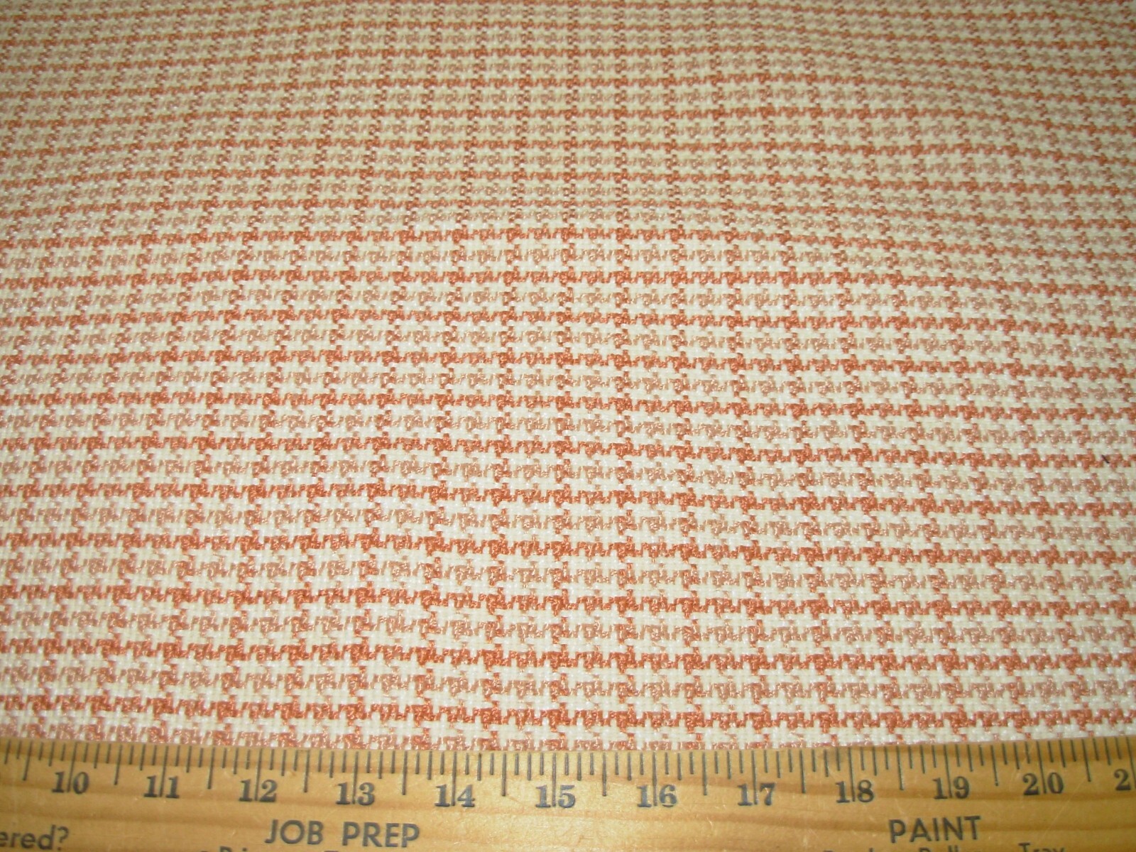 2 YARDS REGAL HOUNDSTOOTH KIPPER CORAL UPHOLSTERY FABRIC FOR LESS | eBay