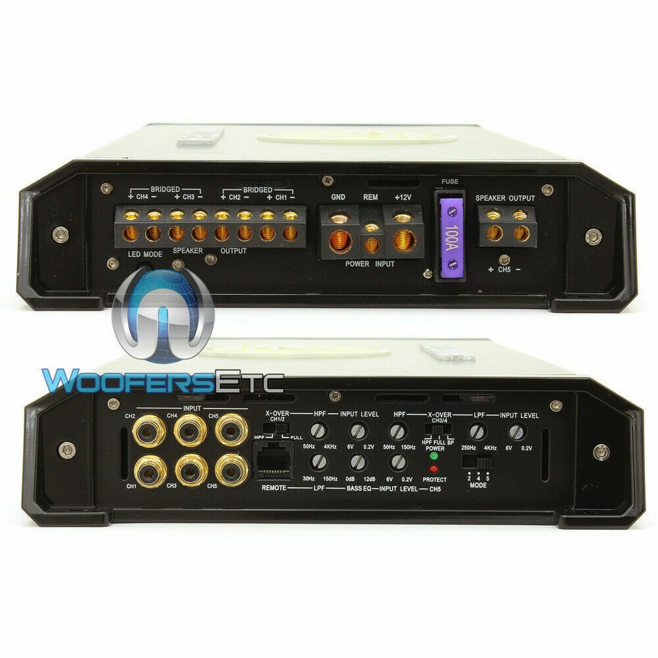 SOUNDSTREAM T5.2500DL 5-CHANNEL 2500W COMPONENT SPEAKERS SUBWOOFER ...