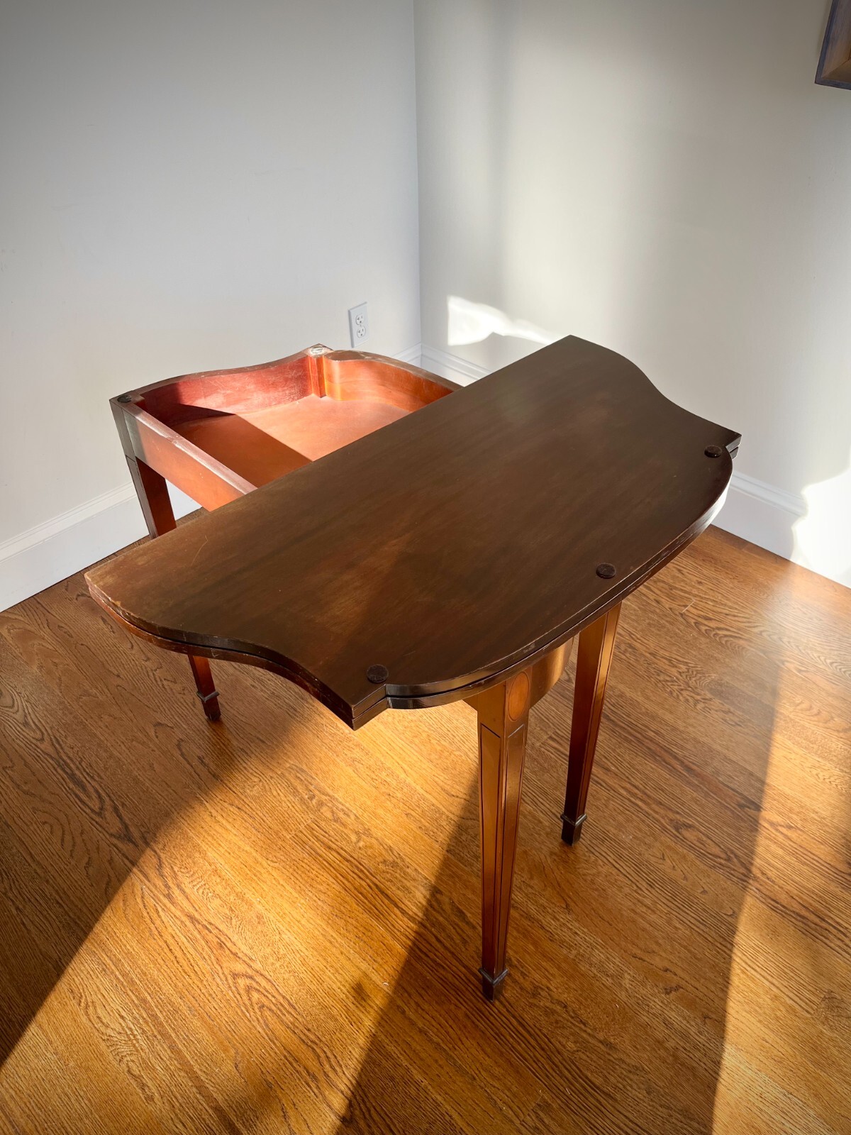 Vintage Zangerle Mahogany Inlaid Federal Style Game Table | eBay