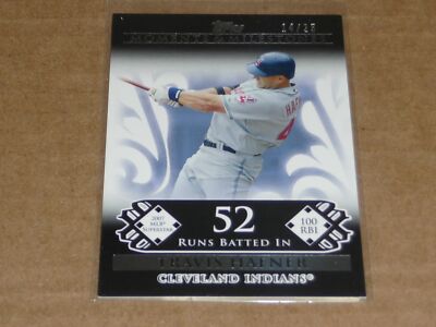2008 Topps Moments Milestones TRAVIS HAFNER BLACK PARALLEL INDIANS /25 ...