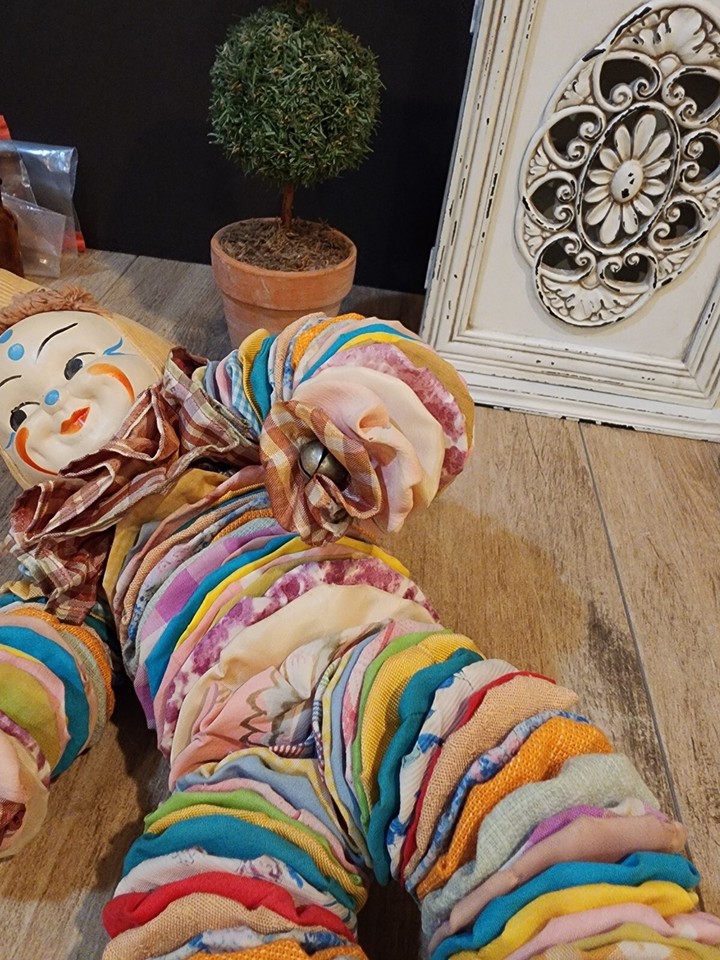 Vintage Yo-Yo Pinwheel Clown Doll, 1960's Cotton RagDoll Bells | eBay