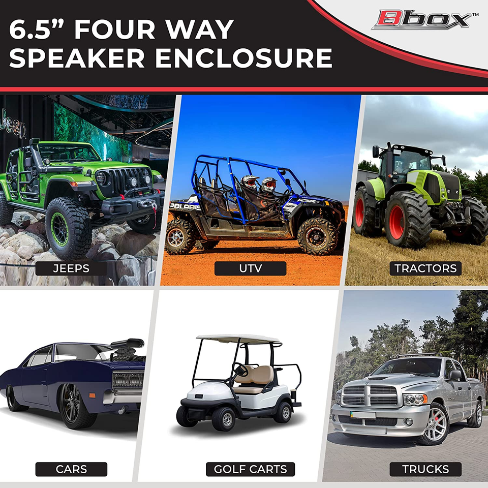 Bbox Audio Tuned 4 Way 6.5 Wedge Shape Car Speaker Boxes & Enclosures ...