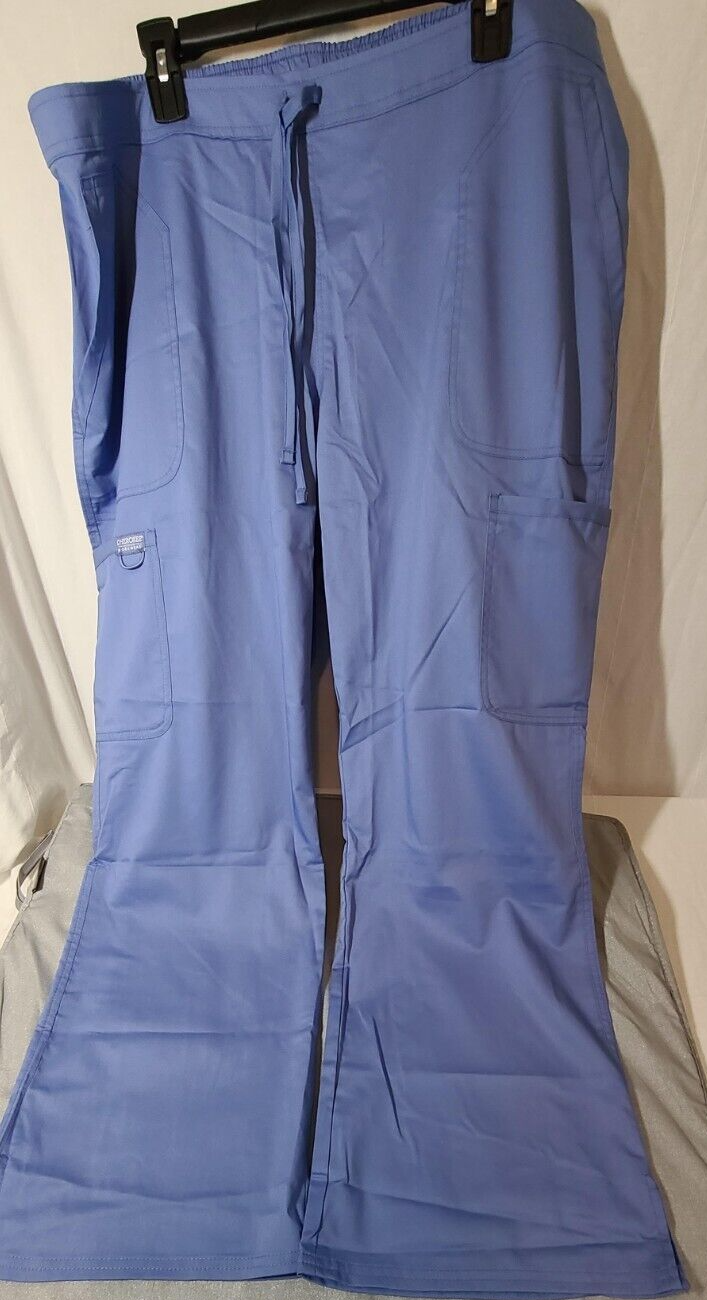 Cherokee scrubs women Flare Leg Cargo Pants cecil Blue XL WW120 | eBay