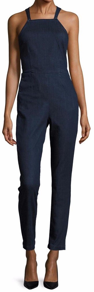 KENDALL + KYLIE Denim Lace Up Blue Jean Open Side Boob Pants Overalls ...