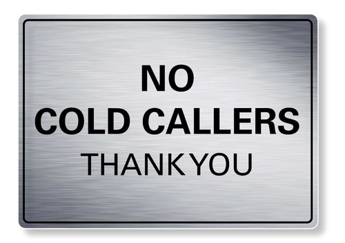 METAL SIGN No Cold Callers Waterproof Silver Gold | eBay UK