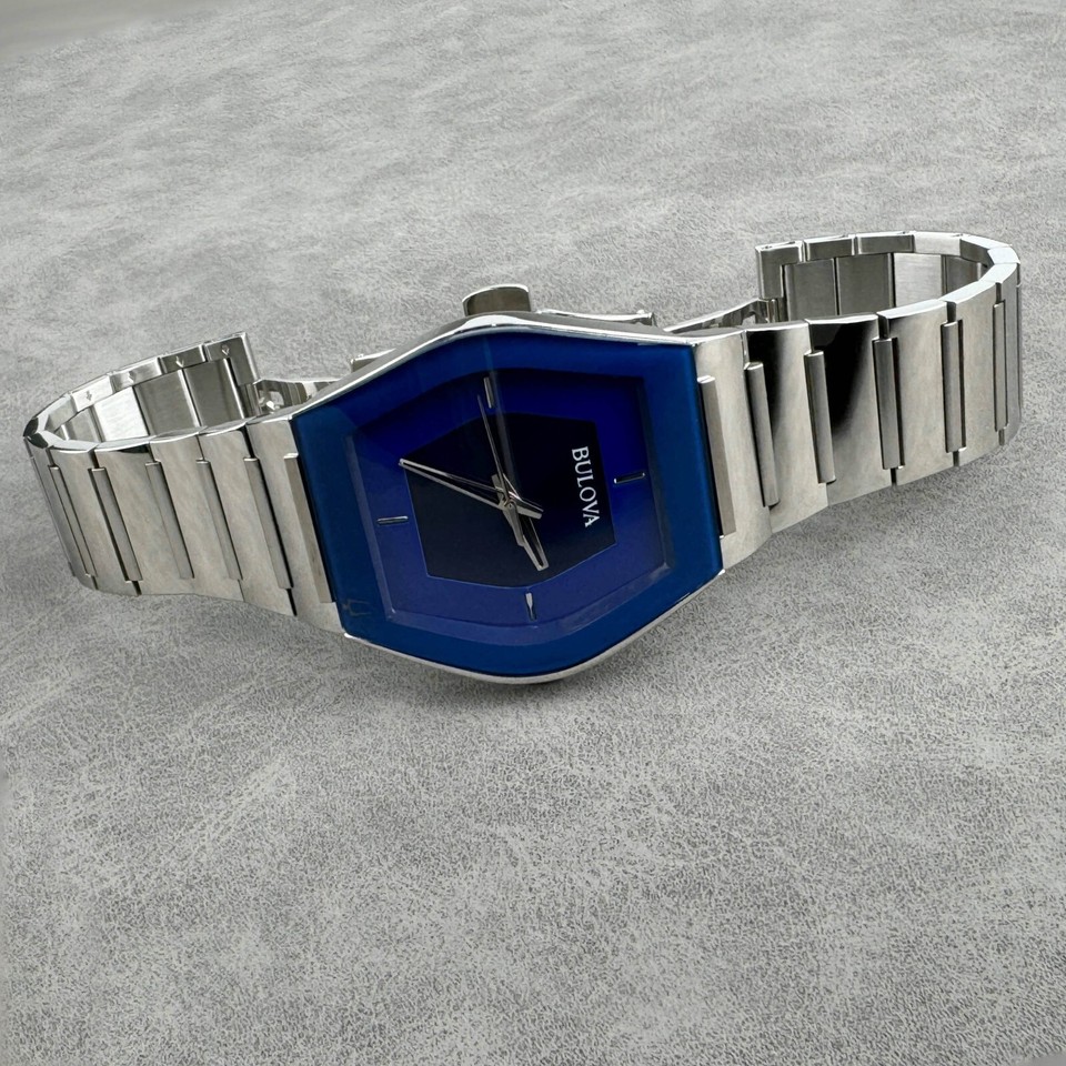 Bulova Men's Gemini Stainless Steel blue Dial 40mm Watch 96A258 | eBay