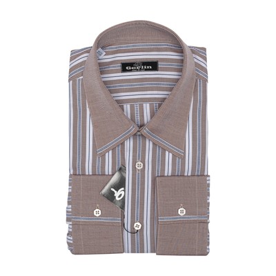 LUXURY GERLIN Shirt Brown TWILL ALUMO Cotton 16 - 41 9N BIJAN | eBay