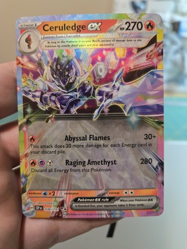 Pokemon TCG Scarlet And Violet Ceruledge EX SV08 - 036/191 | eBay