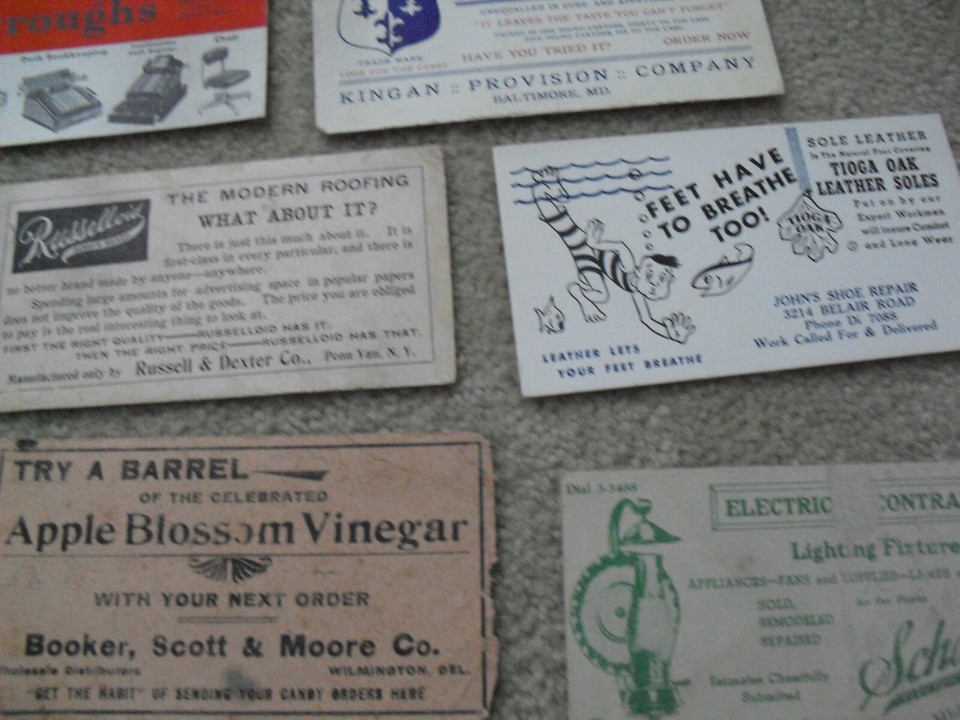 Lot of 10 Vintage 1910s to 1940s Advertising Ink Blotters | eBay UK