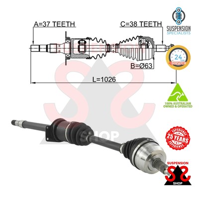 Front Axle Right Drive Shaft Suit VW Transporter 2.0 TDI TRANSPORTER T5 ...