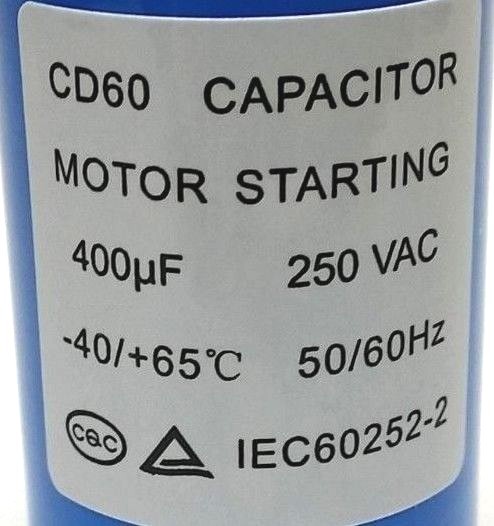 400uF 250V AC (5x) MOTOR STARTING CAPACITOR CD60 50x100mm Screw ...