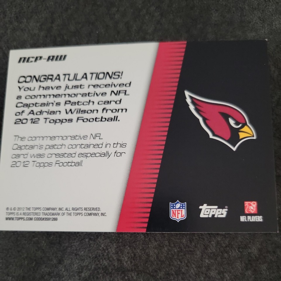 2012 Topps Nfl Captian Adrian Wilson Patch | eBay