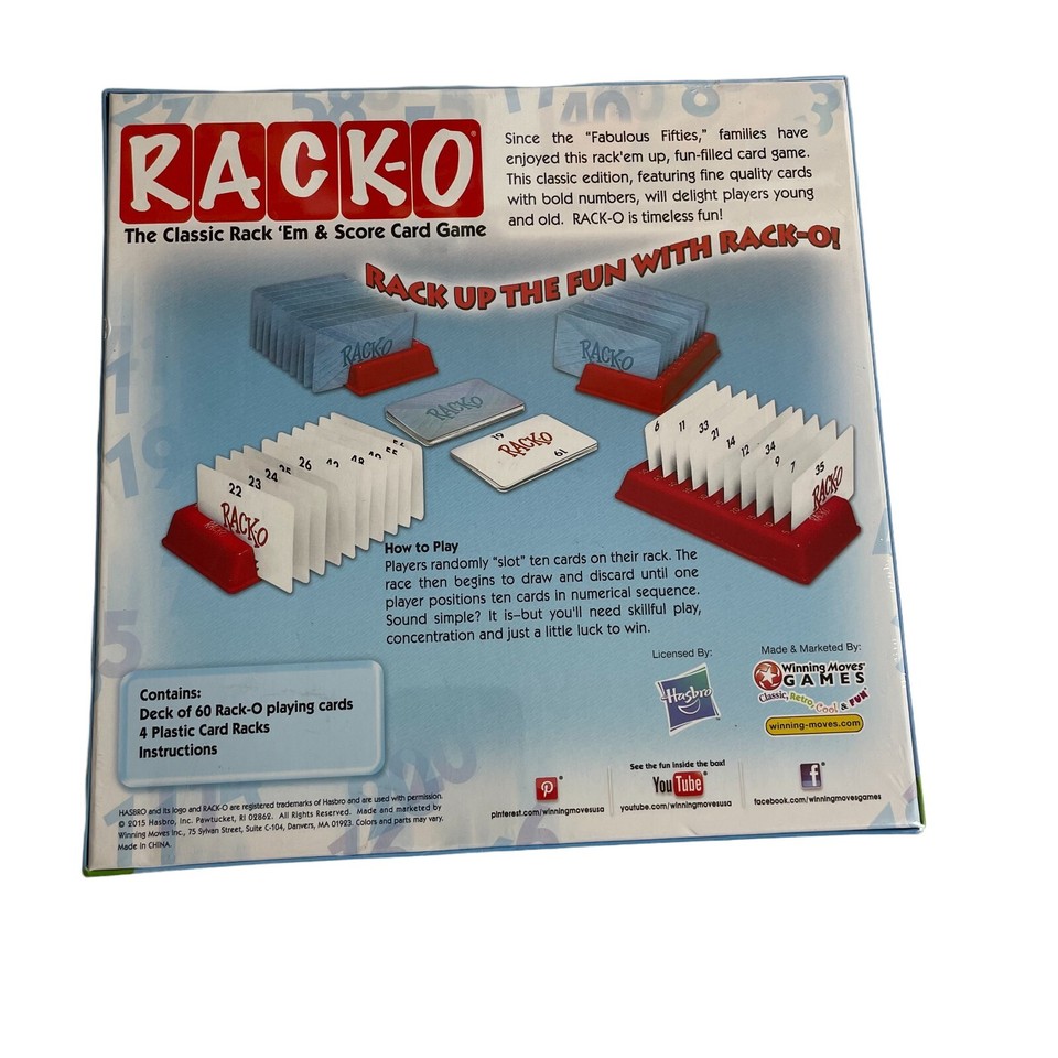 Winning Moves RACK-O, Retro package Card Game Family Game Night Rack em ...