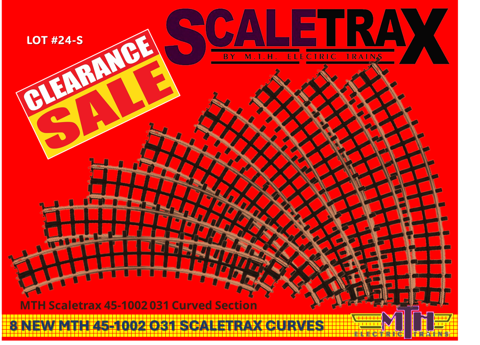 MTH SCALETRAX 45-1002 O31 CURVES IN A LOT OF 8 SECTIONS ALL NEW C10 ...