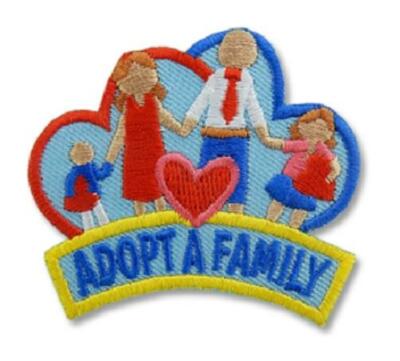 Girl Boy ADOPT A FAMILY giving Fun Patches Badges SCOUTS GUIDE child ...