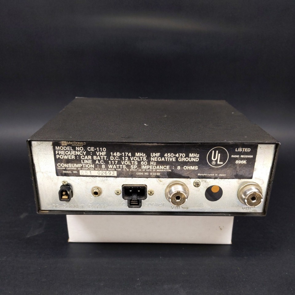 MacDonald Instruments VHF/UHF FM Scanner Model CE-110 | eBay