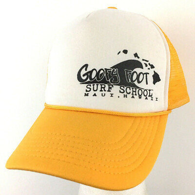 Goofy Foot Surf School Cap Maui Hawaii Logo Mesh Snap Back Trucker ...