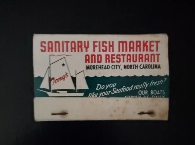 Vintage Sanitary FIsh Market And Restaurant Morehead City Matchbook | eBay