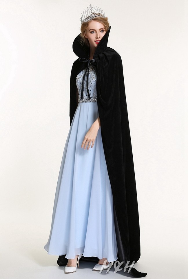 Velvet Cloak Cape 71" Satin High Collar Pageant Party Costumes Coat ...