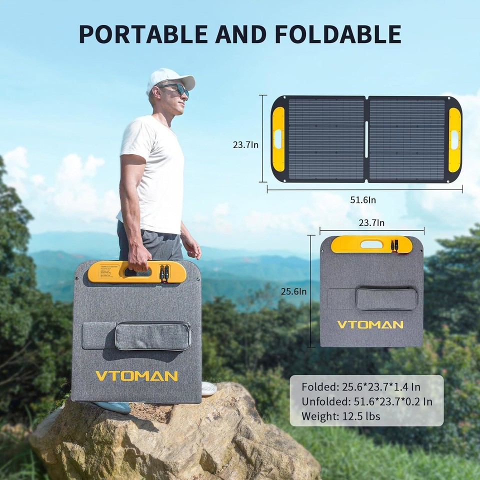 VTOMAN 110W/200W/400W Portable Solar Panel 23% Efficiency Foldable ...