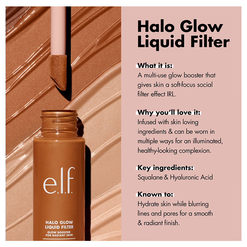 1 E.L.F. Halo Glow Liquid Filter -Complexion Booster "Pick Your 1 Color ...