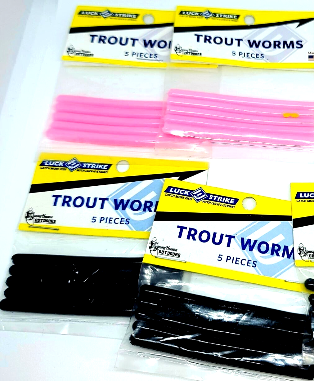 Luck "E" Strike 4 Packages Scented Assorted Trout Worms (20 total ...