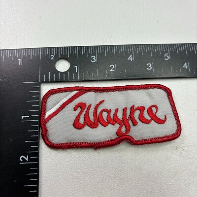 USED As-Is Retro RED STRIPE WAYNE Name Patch (Uniform Mechanic Worker ...