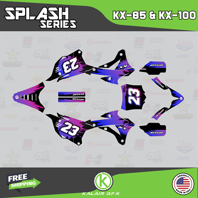 Graphics Kit for Kawasaki KX85 KX100 (2014-2021) KX 85 KX 100 Splash ...