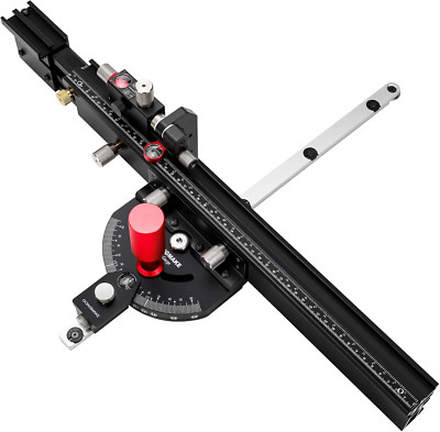Precision Table Saw Miter Gauge with Adjustable Stop & Extendable Fence ...