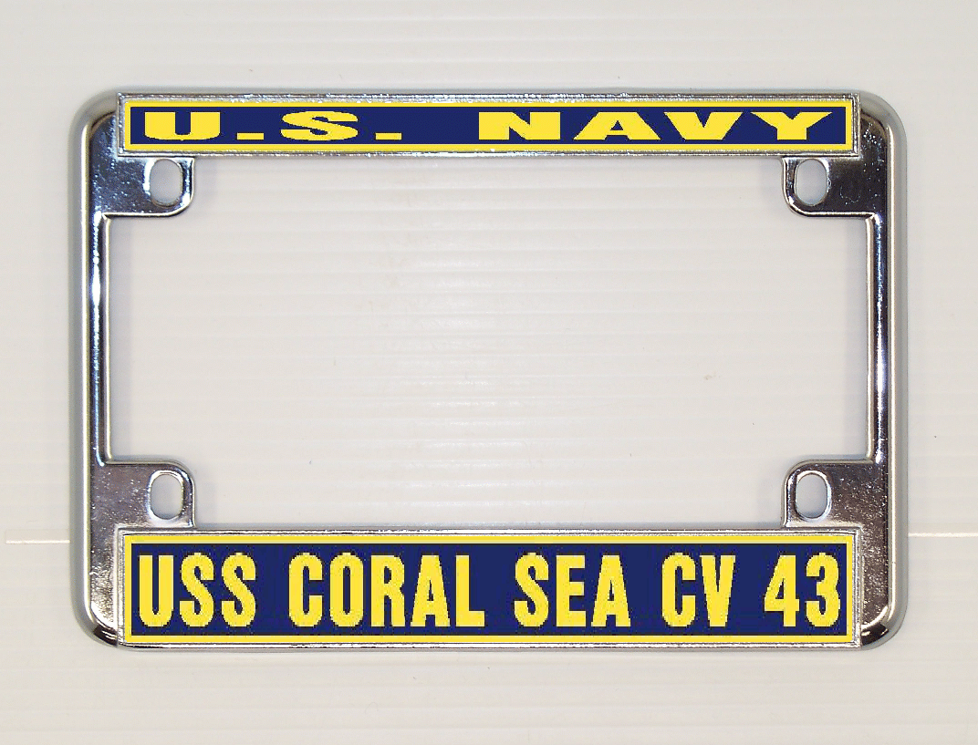 USS CORAL SEA CV 43 License Plate Frame U S Navy Military Car-Truck ...