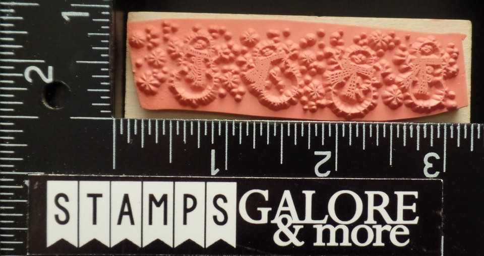 Hooks Lines & Inkers Rubber Stamps WINTER SNOWFLAKES & SNOWMAN BORDER # ...