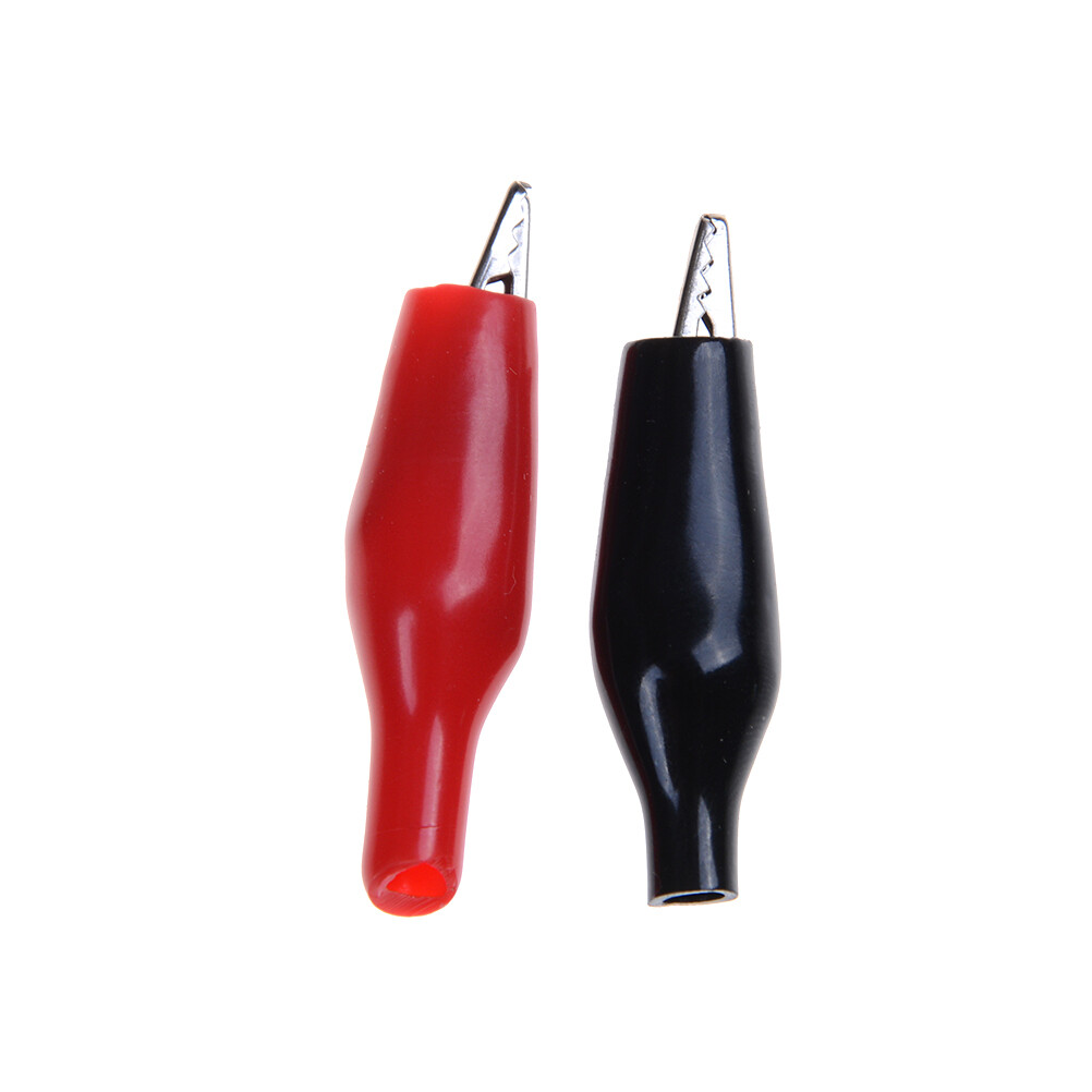 Pack of 20 Red Black Soft Plastic Test Probe Crocodile Clips Crocodile ...