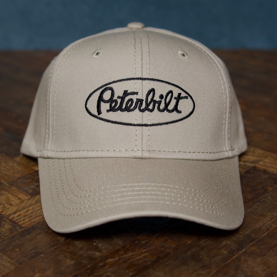 NEW - Authentic Peterbilt Tan & Black Embroidered Twill Baseball Cap ...