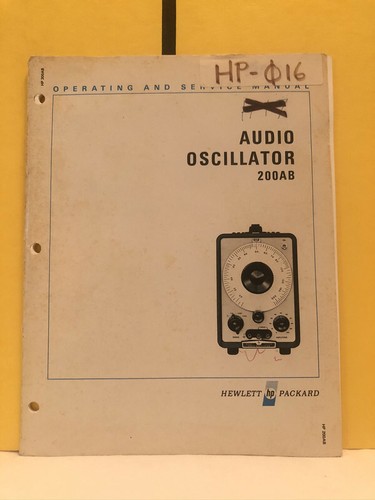 HP 200AB-904 Audio Oscillator 200AB Operating and Service Manual | eBay