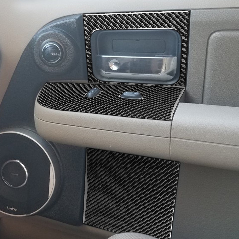 10Pcs Interior Door Panel Kits Real Carbon Fiber Cover Set For Ford ...