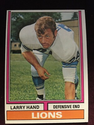1974 Topps #198 Lions Larry Hand Football Card | eBay