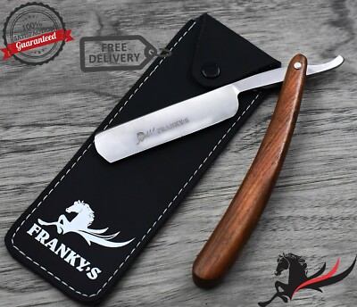 Straight Edge Steel Razor Folding Shaving Wood Handle Knife Barber ...