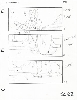Terminator 3 original production used T3 storyboard sheet includes ...