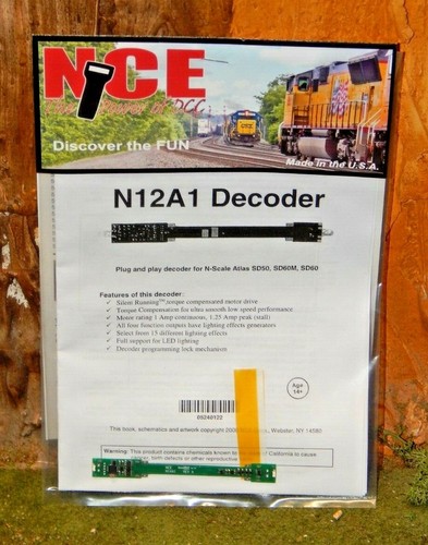 NCE #122 N12A1 HO DCC Decoder for N Scale Atlas SD50, SD60M, SD60 NEW ...