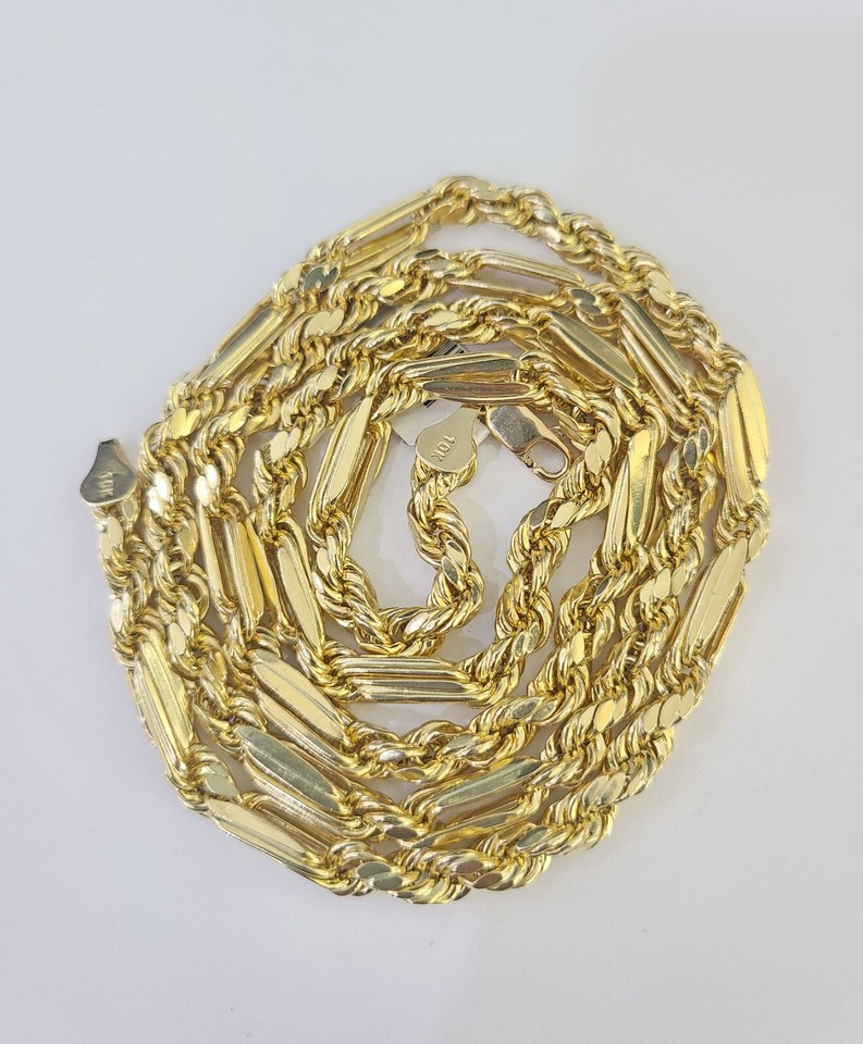 Real 10k Milano Rope Chain Necklace Yellow Gold 5mm 20" 22" 24" 26" 28 ...