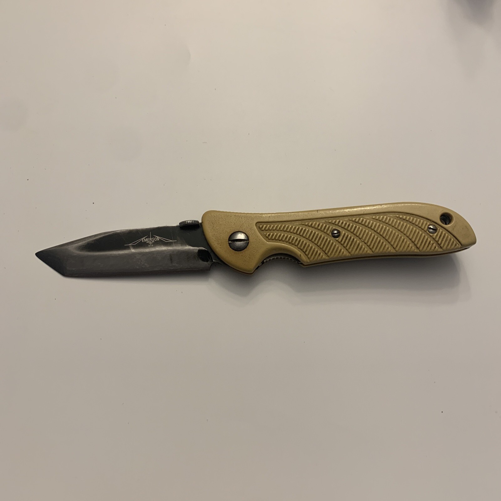 Emerson Raven 99 Folding Knive Made Is USA Tanto Blade-Desert/Tan Color ...