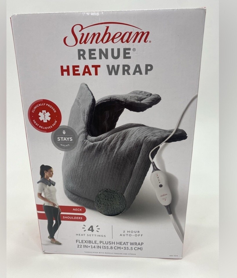 Sunbeam Renue Heat Wrap - Flexible Plush Heat Wrap With 4 Heat Settings ...