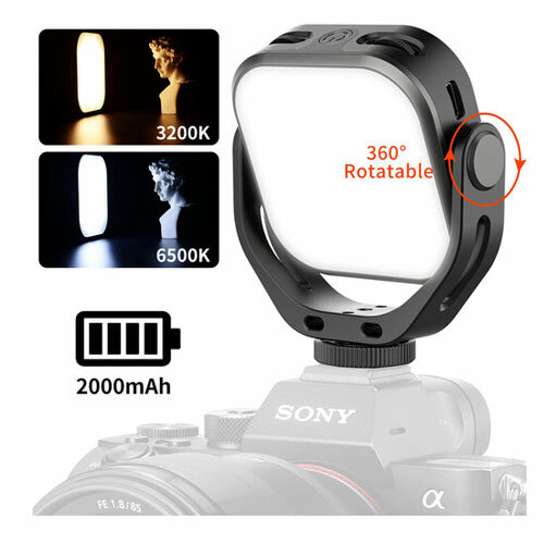 VIJIM VL66 360° Rotating LED Video Rechargeable Fill Light Cameras 3200 ...