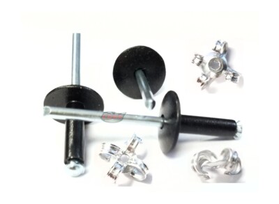 Black 3/16" Rivet Large Head Exploding Banana Peel Aluminum Pop Rivets ...